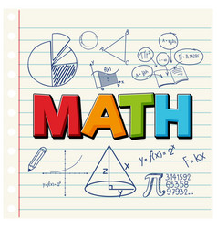 Blank paper note math theme Royalty Free Vector Image