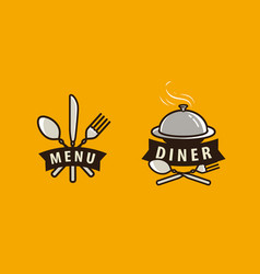 Restaurant logo or symbol menu cooking icon Vector Image