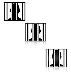 Prisoner behind bars Royalty Free Vector Image