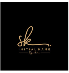 Letter sk signature logo template Royalty Free Vector Image