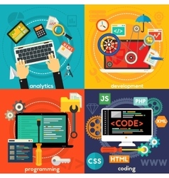 Programming Development Analytics and Coding Vector Image