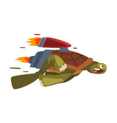 Fast turtle tortoise animal cartoon character Vector Image