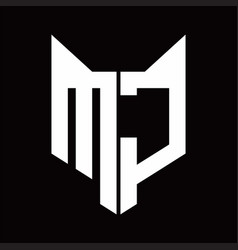 Mc logo monogram with hexagon shape and outline Vector Image