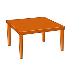 Round wooden table on white background Royalty Free Vector