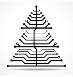 Abstract technology christmas tree Royalty Free Vector Image