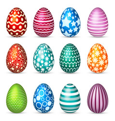 Easter eggs colored set spring holidays in april Vector Image