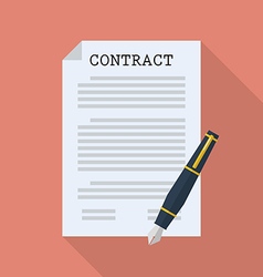 Contract document paper with pen Royalty Free Vector Image