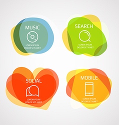 Different color blobs with template text elements Vector Image