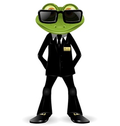 Frog with a green umbrella Royalty Free Vector Image