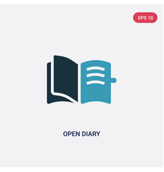 Two color open diary icon from user interface Vector Image