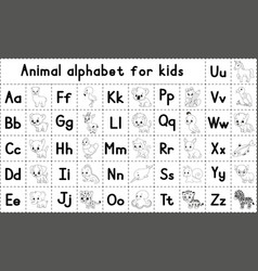 Cats font cute black and white alphabet numbers Vector Image