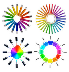 Different color circle palette combination set Vector Image