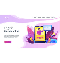 Video tutorial concept landing page Royalty Free Vector