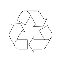 Black outline universal recycling symbol Vector Image