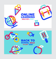 Back to school online learning layout template Vector Image