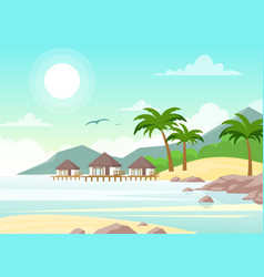 Beautiful seaside tropical Royalty Free Vector Image