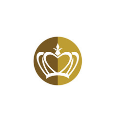 Circle pin crown logo Royalty Free Vector Image