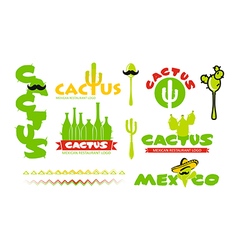Logo icons cactus Royalty Free Vector Image - VectorStock