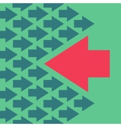 Against the flow the arrrow is moving against the Vector Image