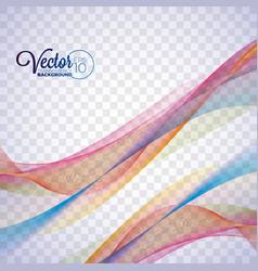 Elegant flowing color wave design on transparent Vector Image