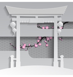 Bajang ratu gate temple Royalty Free Vector Image