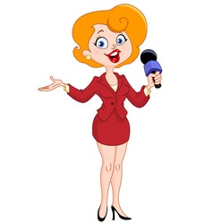 Female reporter news anchorwoman on tv breaking Vector Image