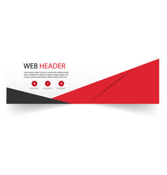 Web header red black design white background Vector Image