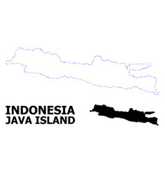 Flat map java island with caption Royalty Free Vector Image