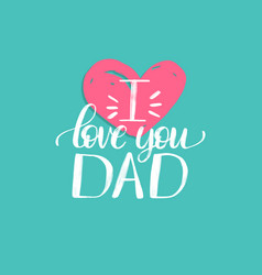 Happy fathers day hand lettering on decorative Vector Image
