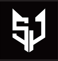 Sj logo monogram with emblem style isolated Vector Image