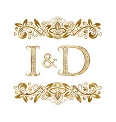 I and d vintage initials logo symbol the letters Vector Image