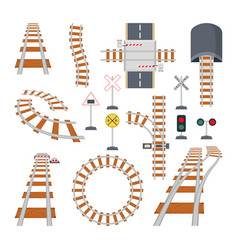 Train railway road rails constructor elements Vector Image
