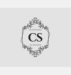 Cs initials letter wedding monogram logos Vector Image