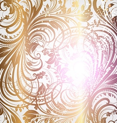 Gold seamless floral background Royalty Free Vector Image