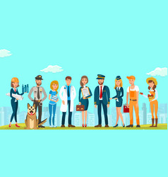 Collection of men and women people workers Vector Image