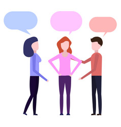 Conversation between two people cartoon Royalty Free Vector