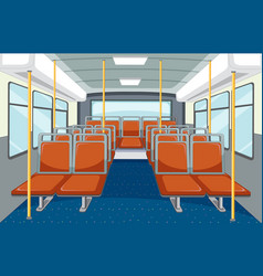 Bus interior with empty blue seats Royalty Free Vector Image