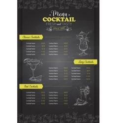 Restaurant vertical color cocktail menu Royalty Free Vector