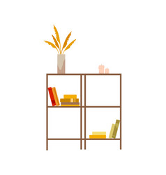 Modern interior storage room with metal shelf Vector Image