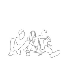 Continuous one line dancing people dance party Vector Image