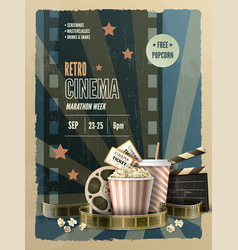 Retro movie poster flat design Royalty Free Vector Image