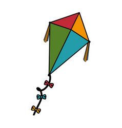 Cute kite flying icon Royalty Free Vector Image