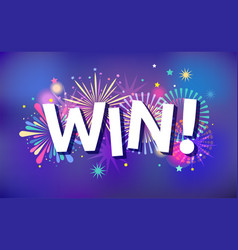 Winner victory fireworks and celebration Vector Image