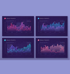 Set of black hud vertical rulers infographic Vector Image