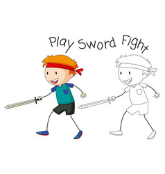 Boy and sword Royalty Free Vector Image - VectorStock