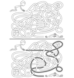 Easy firework rocket maze Royalty Free Vector Image