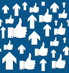 Thumb up hand like sign bright glowing symbol Vector Image