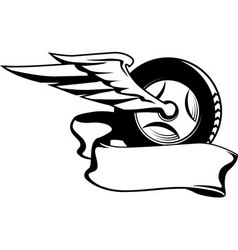 Wheel with wings Royalty Free Vector Image - VectorStock