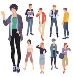 Different character set design style people Vector Image