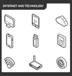 Modern internet things icon set symbols Royalty Free Vector